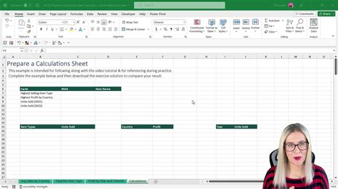 Prepare A Calculations Sheet Excel For Business Analysts