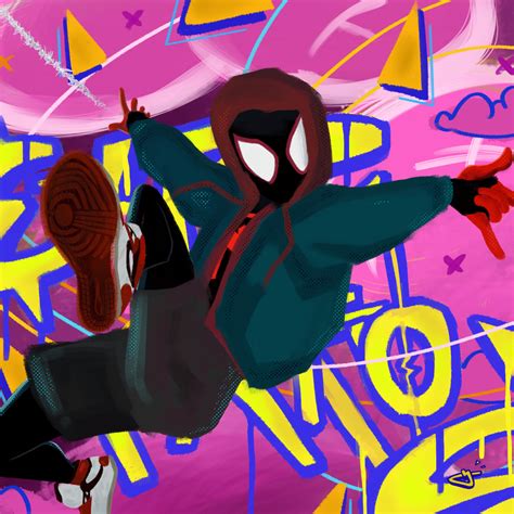 Artstation Miles Morales From Spiderman Into The Spider Verse