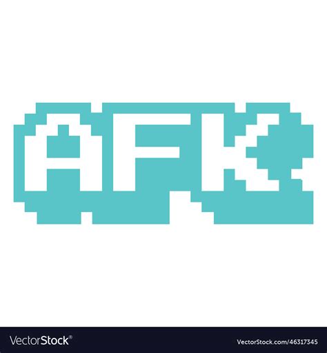 Afk Gaming Pixel Art Badge Royalty Free Vector Image