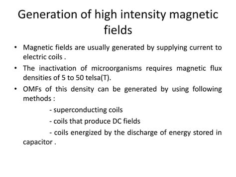 Oscillating Magnetic Field For Food Processing Pptx Physics Science