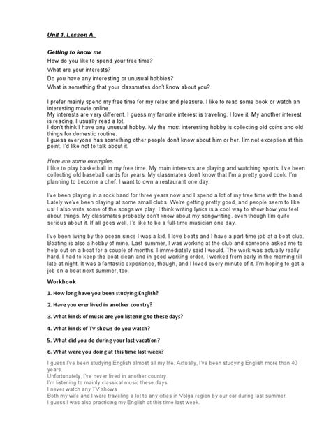 Unit 1 Lesson A Pdf