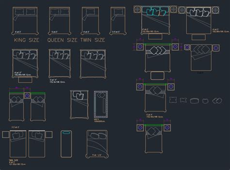 Bed Autocad Drawing