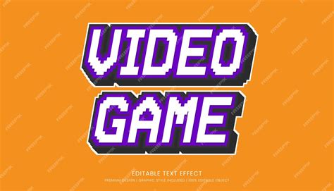Premium Vector 3d Text Effect Video Game Style Editable Template