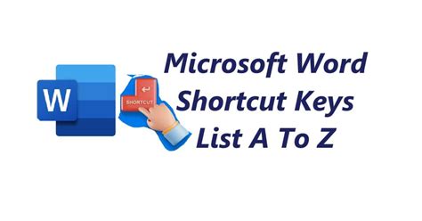Microsoft Word Shortcut Keys List A To Z Lovhind