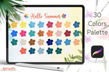 Procreate Color Palette Hello Summer By Apixsala TPT