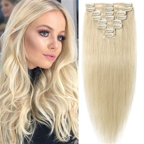 Seamless 100 Human Hair Extensions Clip In Real Remy Hair Piece Full