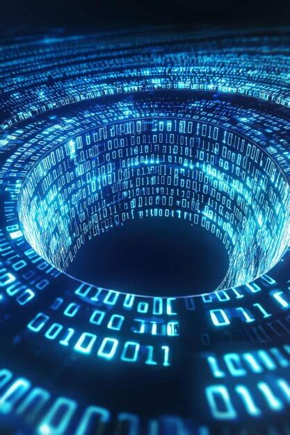 Digital Binary Code Vortex Premium Ai Generated Image