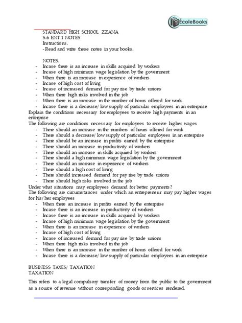 S6 Ent One Notes Stahizs1 Pdf