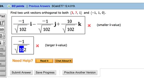 solved find two unit vectors orthogonal to both