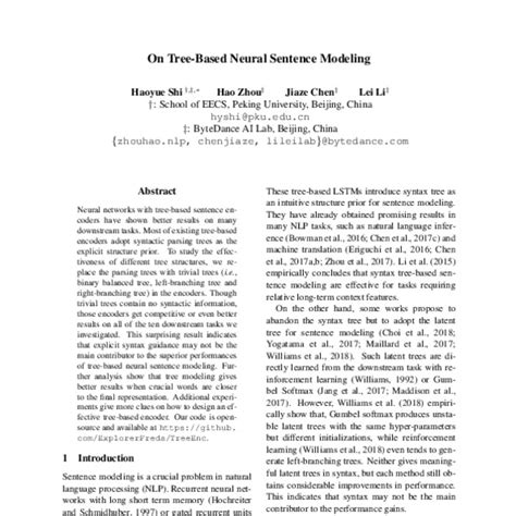 On Tree Based Neural Sentence Modeling Acl Anthology