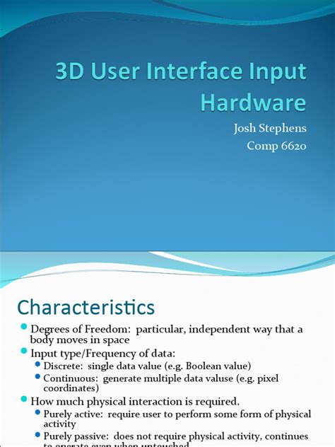 3d User Interface Input Hardware Pdf Computing Humancomputer