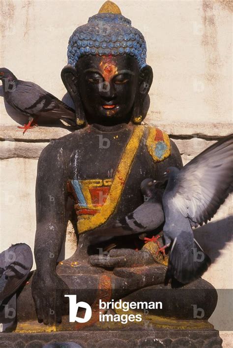 Image Of Nepal Buddha Figure At The Seto Machindranath Temple Kathmandu 1996