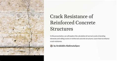 Crack Resistance Of Reinforced Concrete Structures