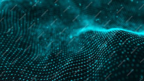 Premium Photo Data Technology Illustration Abstract Futuristic Background Wave With Connecting
