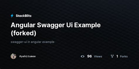 Angular Swagger Ui Example Forked Stackblitz
