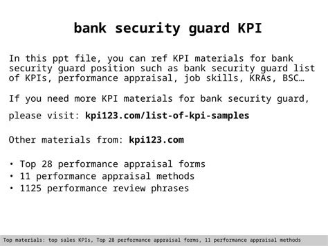 Ppt Bank Security Guard Kpi Dokumen Tips