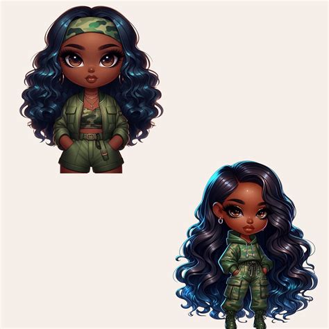 11 American Chibi Girl Clipart Chibi Young Woman Png African American