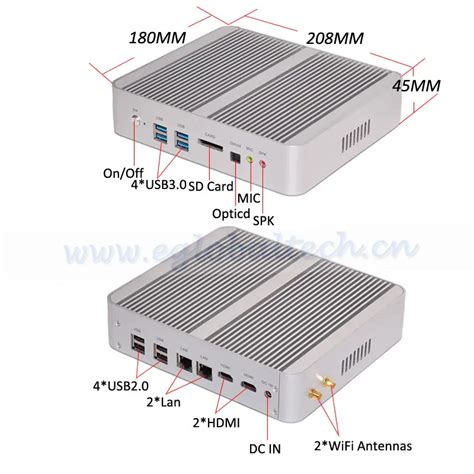 16gb Ram No Memory Desktop 3d Gaming Intel Core I5 4258u 2 4g Fanless Mini Itx Pc Iris Graphics