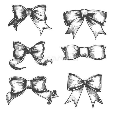 Collection Of Hand Drawn Decorative Bows Elegant Ribbon Designs For