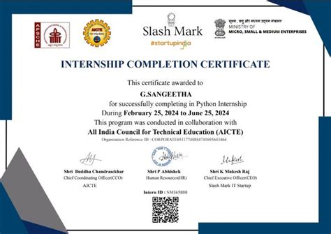 Sangeetha Gandham On Linkedin Slashmark Internship Python