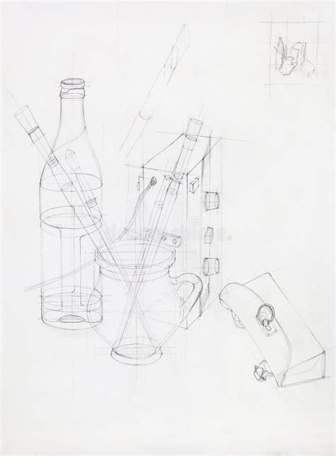 Composition With Different Objects Sketch Stock Illustration Illustration Of Life Drawing