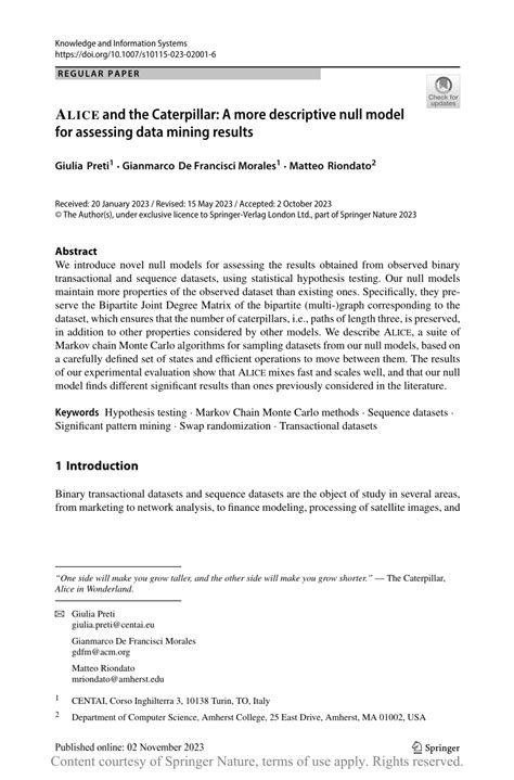 Alice And The Caterpillar A More Descriptive Null Model For Assessing