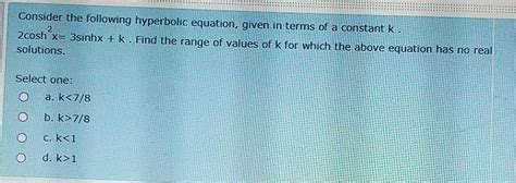 Solved Consider The Following Hyperbolic Equation Given In