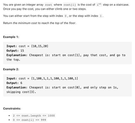 746 Min Cost Climbing Stairs Kickstart Coding
