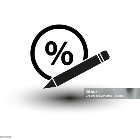 할인율 아이콘입니다 연필 편집 기호입니다 판매 제안 기호입니다 재무 계산 개념 벡터 일러스트 레이 션입니다 주당순이익 10