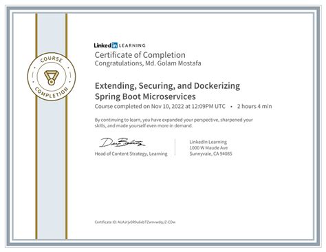 Just Finished The Course Extending Securing And Dockerizing Spring Boot Microservices” By