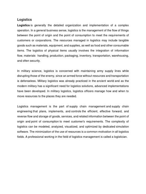 logistics distribution transportation 11 pdf logistics warehouse