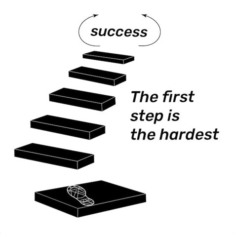 Premium Vector Vector Inspirational Quote Motivational Phrase The First Step Is The Hardest