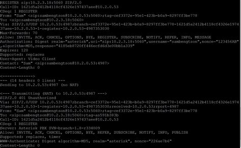 asterisk sip authentication response value stack overflow