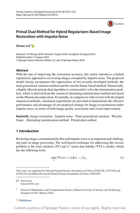 Primal Dual Method For Hybrid Regularizers Based Image Restoration With