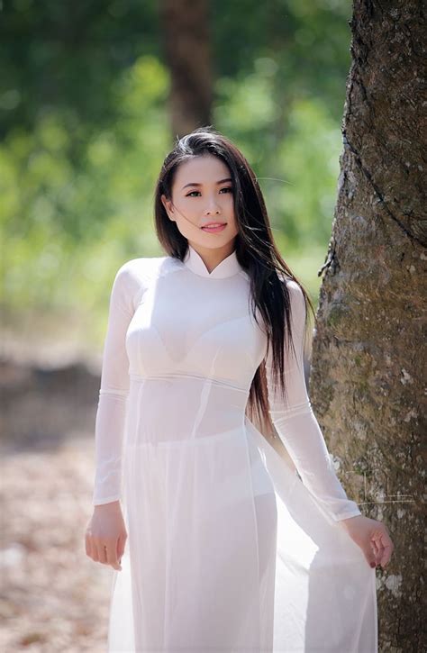 Áo Dài Trắng Siêu Mỏng Lộ Quần Chíp áo Ngực Áo Dài