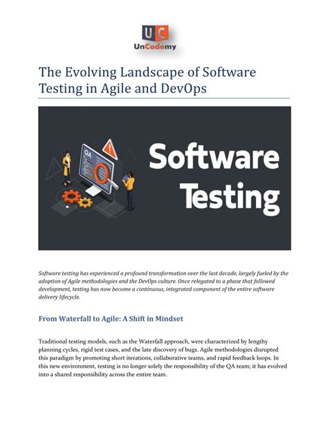 ppt the evolving landscape of software testing in agile and devops powerpoint presentation
