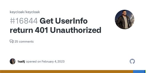 Get Userinfo Return 401 Unauthorized · Issue 16844 · Keycloakkeycloak · Github
