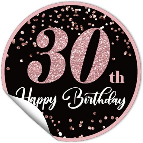 Rewidparty 15 Inch Round 30th Birthday Stickers（80 Pieces