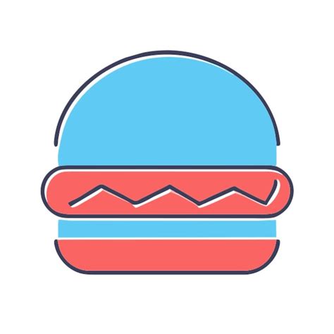 Burger Icon Icon Offset Fill Premium Ai Generated Vector