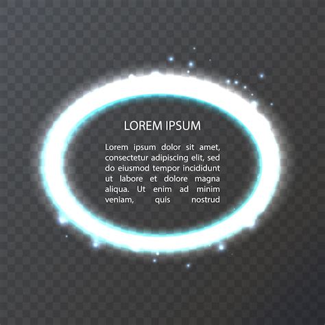 투명 한 배경 벡터 일러스트 레이 션에 흰색 네온 프레임 프리미엄 벡터