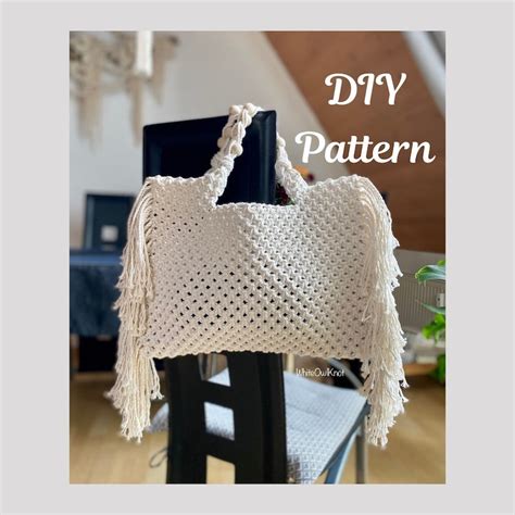 Macrame Handbag PDF Pattern DIY Macrame Boho Purse Macrame Etsy