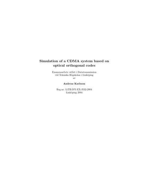 Pdf Cdma Detection Using Optical Codes Dokumentips