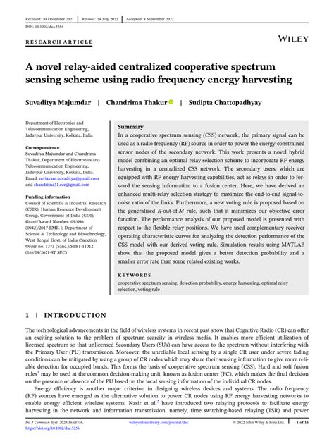 a novel relay‐aided centralized cooperative spectrum sensing scheme