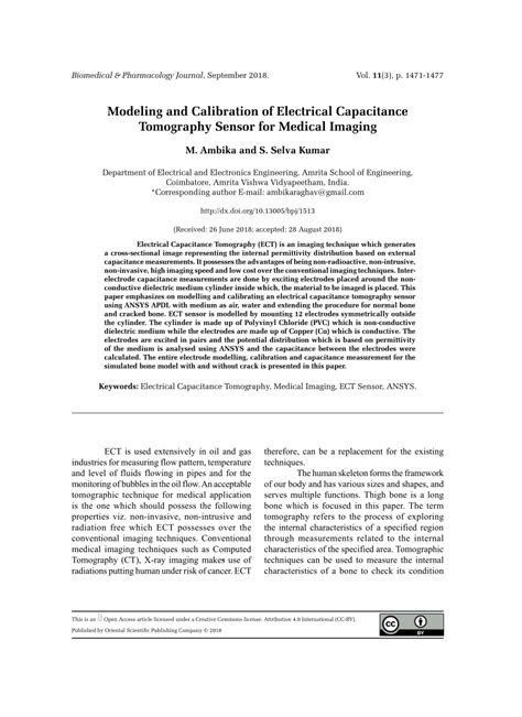 pdf modeling and calibration of electrical capacitance tomography