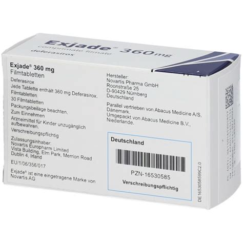 Exjade 360 Mg Filmtabletten 30 St Shop