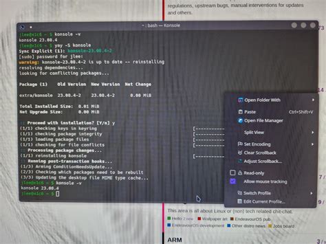 KDE Konsole Missing Settings And Menu Bar Plasma EndeavourOS