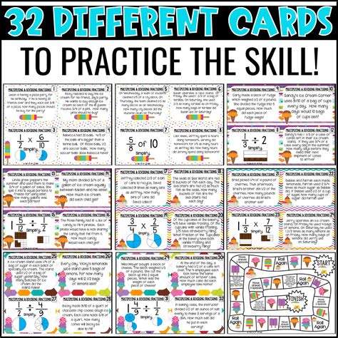 Multiply And Divide Fractions Task Cards And Game With Word Problems Math Review Fun In 5th