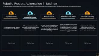Robotic Process In Business Streamlining Operations With Artificial Intelligence PPT Presentation