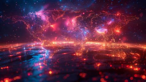 Global Business Concept With A Digitally Connected World Map And