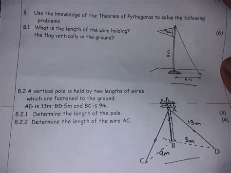 Solved 8 Use The Knowledge Of The Theorem Of Pythagoras To